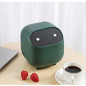 Yuzita Mini Trash Can with Lid Desk Small Plastic Trash Can Countertop Trash Can for Bathroom Dresser, Desk, Office or Coffee Table, with 100 Trash Bags (Green)