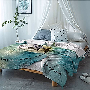 Ultra Soft Flannel Fleece Bed Blanket Dragonfly Pattern Love is a Nature Angel on Your Shoulder Throw Blanket All Season Warm Fuzzy Light Weight Cozy Plush Blankets for Living Room 40 x 50 inches