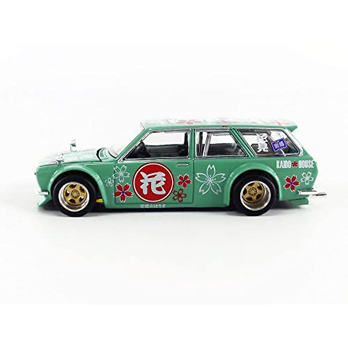 1971 Datsun 510 Wagon Hanami V1 Green (Designed by Jun Imai) Kaido House Special 1/64 Diecast Model Car by True Scale Miniatures KHMG013