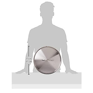 Update International Stainless Steel Stock Pot Cover, 24-Quart, Silver