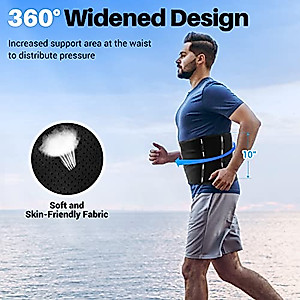 ONETWOFIT Lumbar Support Belt, Back Brace for Women Men, Back Support Belt with Lumbar Pad Black OT049801