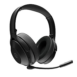 Raycon The Work Bluetooth Wireless Headphones with Detachable Mic, Active Noise Cancellation, 32 Hours of Battery, Memory Foam Cushions, with Talk, Text, and Play, Bluetooth 5.0 (Black)