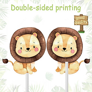 24pcs Jungle Animals Party Cupcake Toppers Decorations Jungle Safari Animal Theme Party Supplies for Zoo Wild Animal Birthday Party Baby Shower Supplies