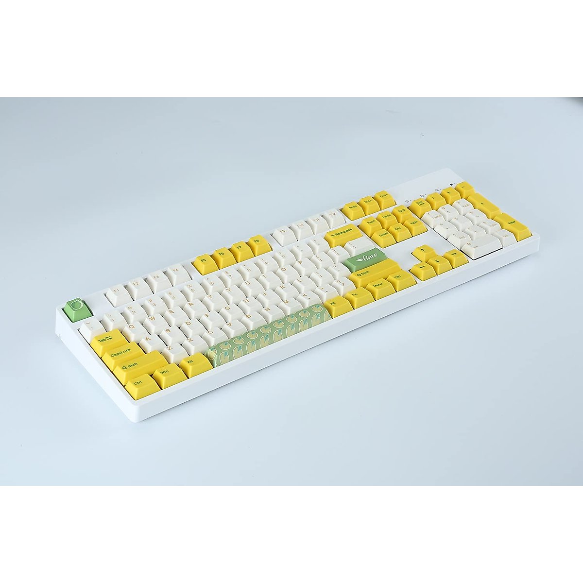 104 + 27 Keycap Set, Dye-Sublimation PBT Keycaps, Cherry Profile Custom Keycaps for DIY Cherry MX Mechanical Gaming Keyboards, Lemon Lime