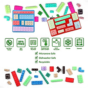 Block Non-Stick Ice Cube Tray Silicone Mold, Candy Moulds, Chocolate Moulds, for Kids Party's & Baking Building Block Themes & Cake Muffin Cupcake Gumdrop Jelly(Set of 3 pcs)