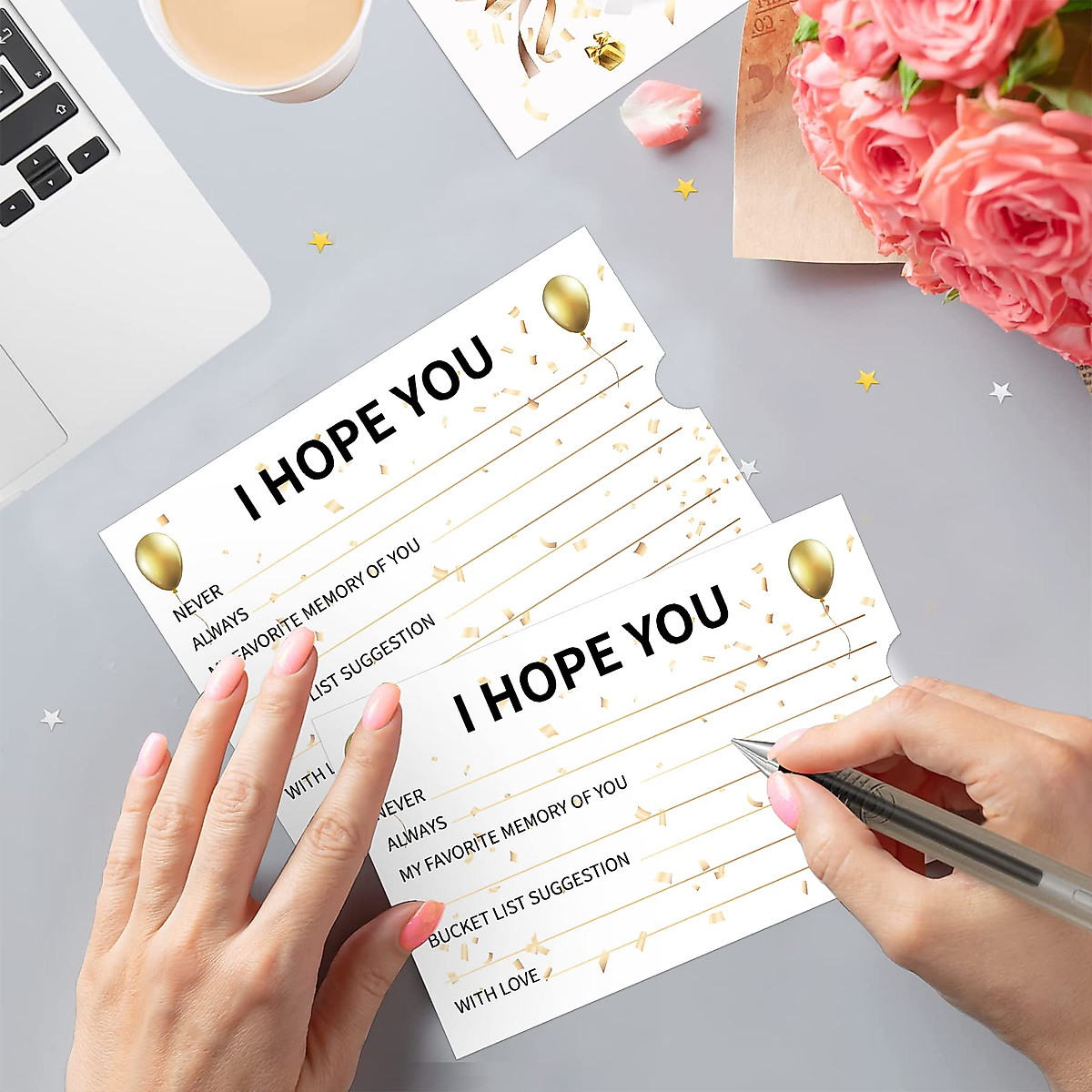 WAN2TLK 60PCS Retirement Card, Happy Wishes Card Box, Well Wish and Advice Congratulations Guest Book Cards, Retirement Party Favors and Going Away Party Decorations Supplies