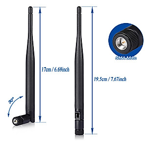 Bingfu 4G LTE Antenna Cellular 6dBi SMA Male Antenna (2-Pack) Compatible with 4G LTE Wireless CPE Router Hotspot Cellular Gateway Industrial IoT Router Trail Camera Game Camera Outdoor Security Camera