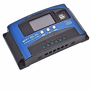 MPPT Charge Controller, YCX-003 30-100A Large Screen MPPT Solar Panel Charge Controller Solar Panel Battery Intelligent Regulator 12V/24V (YCX-003-60A)