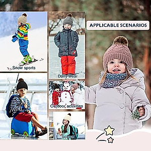 Durio Baby Girl Winter Hat Pom Poms Baby Beanies Infant Winter Hat Warm Newborn Hats for Girls Boys Knit Soft Baby Girl Hats Ivory White & Gray & Pink One Size