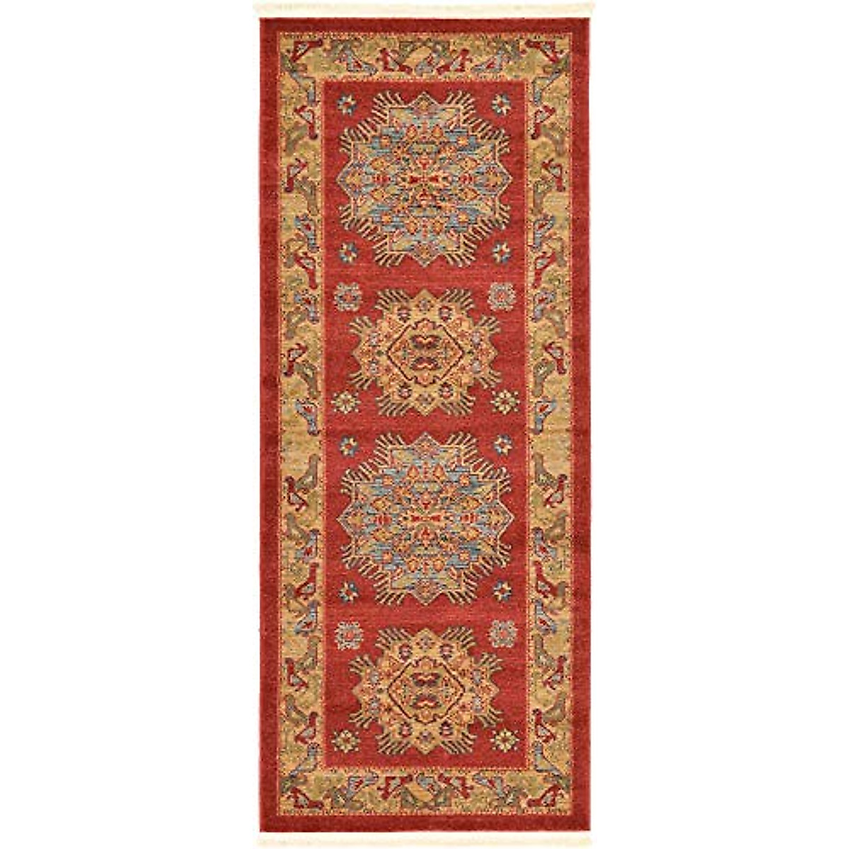 Unique Loom Sahand Collection Traditional Geometric Classic Red Runner Rug (2' 7 x 6' 7)