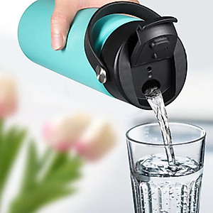 Tzuoieo Flip lid for Hydro Flask Wide Mouth 32 40 oz with Flexible Handle, Replacement Coffee Lid Compatible with Hydroflask, Nalgene, and More Top Water Bottle Brands Wide Mouth 32 oz 40 oz