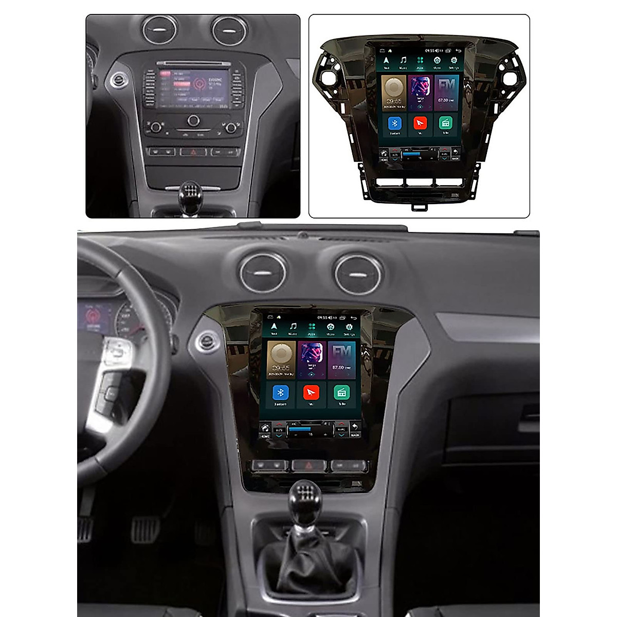 Android 11 Car Stereo GPS Sat Nav for Mondeo Mk4 2011-2013 Touchscreen Multimedia Player Support WiFi Bluetooth Mirror Link TPMS CarPlay + Front and Rear Double Recording DVR,TS2 2+32GB