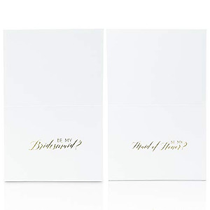 VP Products Bridesmaid Proposal Cards Set of 8 – Will You Be My Bridesmaid+Maid of Honor Card–For Bridesmaid Proposal Box Bridesmaid Gifts - Gold and Rose Gold Foil – Size 4.25 x 5.5” (Pink/Gold)