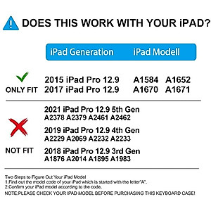 valkit 2017/2015- Smart Keyboard Folio for iPad Pro 1st & 2nd Gen, 12.9 InchKeyboard Case with Pencil Holder