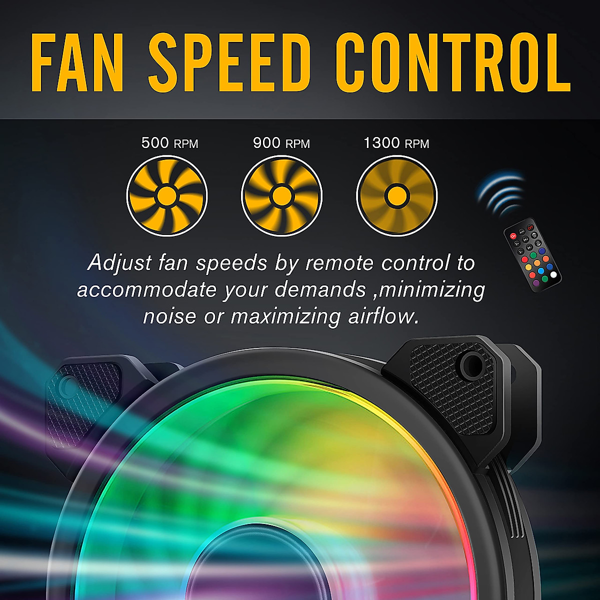 EZDIY-FAB 120mm Computer Case Fan,Motherboard Aura Sync Fan,High Airflow,Speed Adjustable,ARGB Fan with Fan Hub and Remote-3 Pack