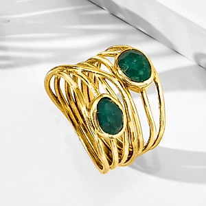 Ross-Simons Gemstone Highway Ring in 18kt Gold Over Sterling