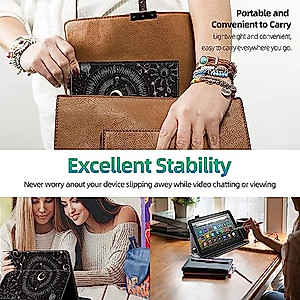 All-New Amazon Fire HD 8 and Fire HD 8 Plus Tablet Case (10th Gen 2020 & 12th Gen 2022), Slim Folding Stand Cover with Auto Wake/Sleep, Black Moon Sun Phase