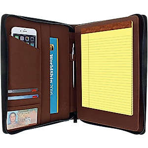 KHOMO Universal Tablet Padfolio Zippered Case for iPad Pro 12.9 Inch - Black - Compatible with All Versions of iPad Pro 12.9 inches (KHO-1700)