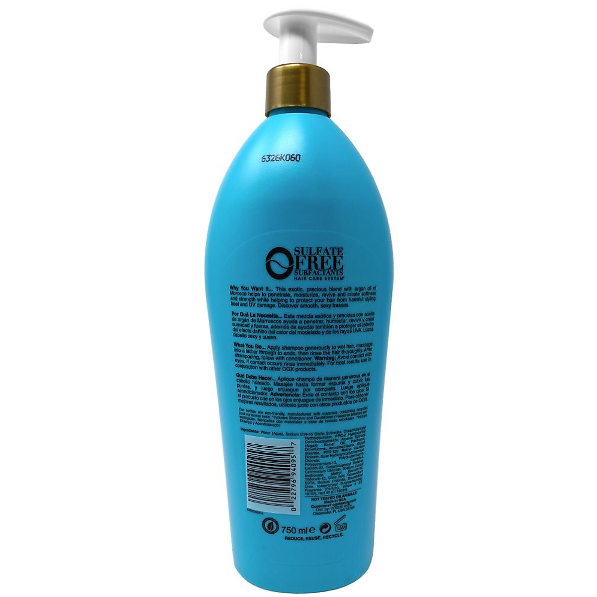OGX Renewing Moroccan Argan Oil Shampoo and Conditioner Pump Bottle Salon Size Set (2 x 25.4 Oz)