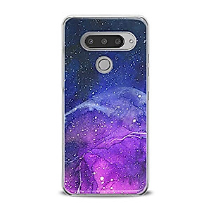 Lex Altern TPU Case Compatible with LG G8 Stylo 6 5 K62 K11 G7 ThinQ G6 K42 V35 V50 Blue Space Lights Smooth Clear Colorful Cover Slim fit Man Lightweight Design Awesome Galaxy Purple Print Soft Girl