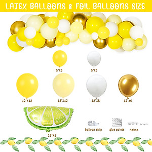 Fiesec Lemon Bridal Shower Decorations, Lemon Bachelorette Party Supplies, Hanging Swirl Balloon She Found Her Main Squeeze Glitter Banner Tablecloth Plate Napkin Cup Cake Topper Gold Yellow