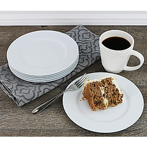 Calypso Basics by Reston Lloyd Melamine Salad Plate, Set of 6, White,72300SET