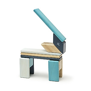 14 Piece Tegu Magnetic Wooden Block Set, Blues