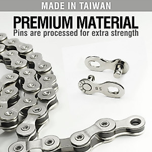 MARQUE 6/7/8 Speed Bike Chain - Bicycle Chain for Road & Mountain Bike, Quick Link Included for Easy Installation, 1/2 x 3/32 inch, 116 Links - MTB Chains Replacement (6/7/8 Speed Chain, 1 Set)