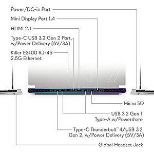 Alienware X17 R1, 17.3 inch FHD 360Hz Non-Touch Gaming Laptop - Intel Core i7-11800H, 32GB DDR4 RAM, 1TB SSD, NVIDIA GeForce RTX 3080 16GB GDDR6, Windows 11 Home - Lunar Light