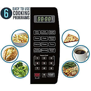 Farberware Countertop Microwave Oven 1.3 Cu. Ft. 1000-Watt with LED Display, Child Lock, Easy Clean Black Interior, Cu.Ft, Stainless Steel