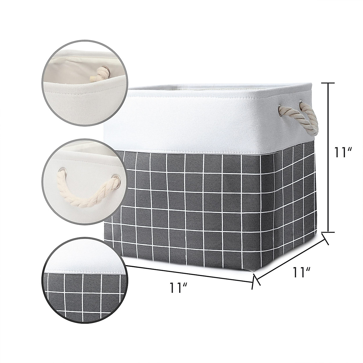 Kerhouze 11 Inch Fabric Storage Cubes Cubby Storage Bins Foldable Baskets for Organizing Shevles Closet Nursery Toys