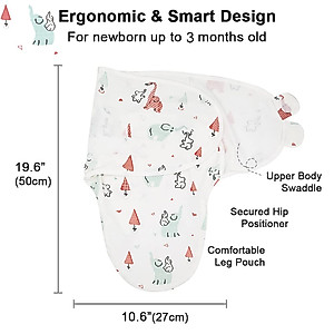 Baby Swaddle Blanket Boy Girl,Super Soft Material Newborn Adjustable Swaddles for 0-3 Months,2-Way Zipper Sleep Sack 2 Pack Wrap Set(Small/Medium)