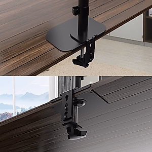 Monitor Mount Reinforcement Plate, Monitor Mount for Glass Desk, Steel Bracket Plate for Thin, Glass and Other Fragile Tabletop, fits Most Monitor Stand Grommet C Clamp Installation Hole Reinforcement