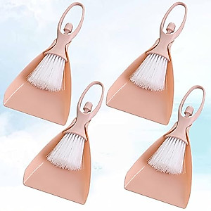 4 Sets Household Supplies Dustpan Gadget Whisk Brooms Cleaning Brushes Mini Broom Cleaning Utensils Lecrueset Pans Dust Pan and Brush Hand Broom Desktop Cleaner Cleaning Tools Pink BUTIFULSIC