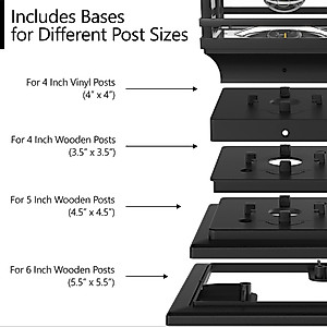 Davinci Lighting Edison Solar Outdoor Post Cap Lights - 4x4 5x5 6x6 - Bright LED Light for Fence Deck Garden or Patio Posts - Slate Black (1 Pack)