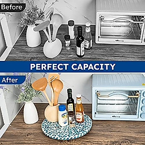 CLAYNIX Lazy Susan for Countertop - Lazy Susan for Table, Mother of Pearl Turntable Organizer, Wood Round Spinning Tray Rotating for Kitchen, Cabinet, Counter Spice Pantry.12.5 Inch