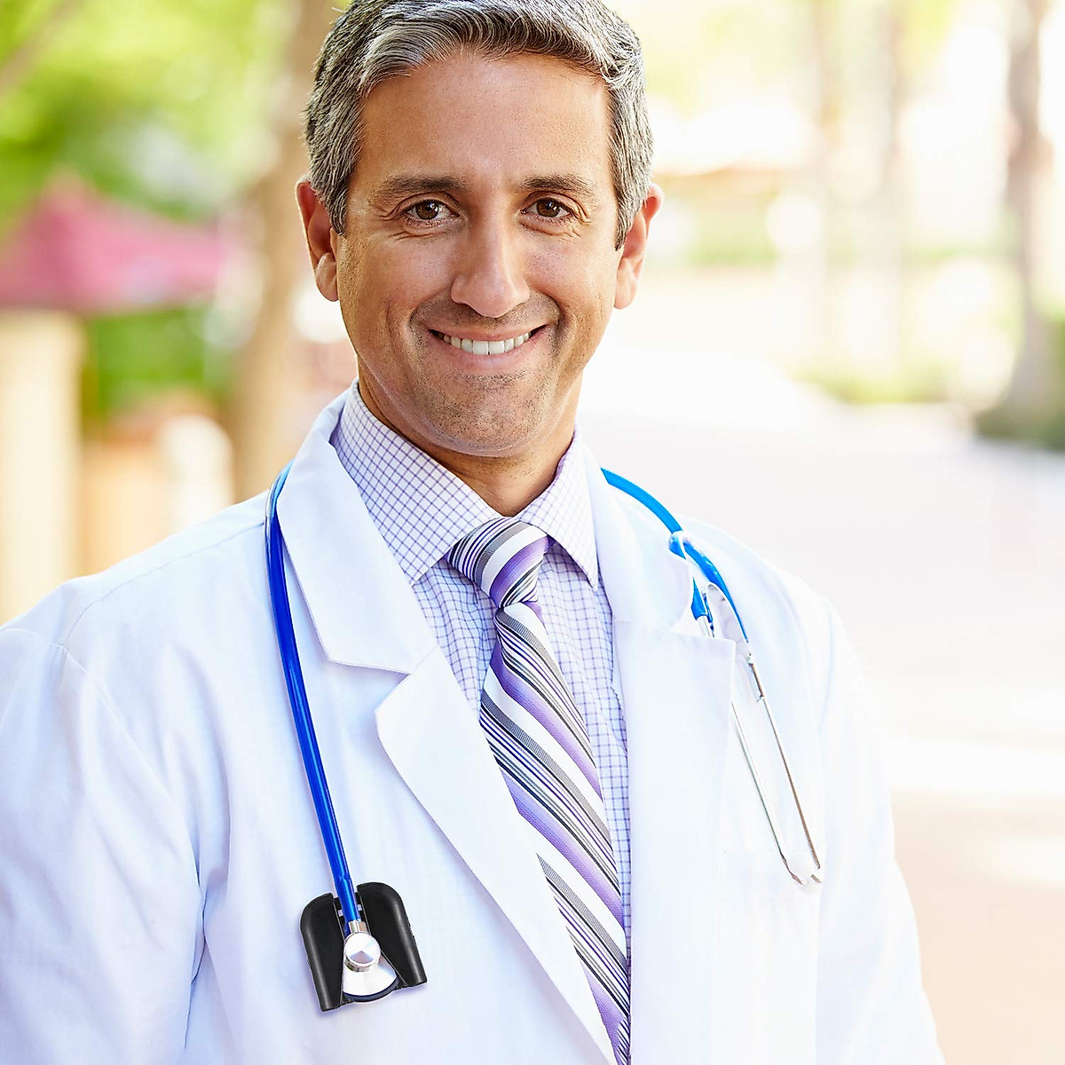 Black Waist Belt Stethoscope Holder Clip Lightweight Holster Plastic Stethoscope Tube Holder, Fits Most