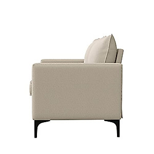 Hillsdale Alamay Modern Upholstered Loveseat Fabric Sofa, Oatmeal