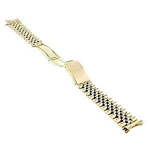 Ewatchparts 19MM JUBILEE WATCH BAND COMPATIBLE WITH ROLEX DATE 1500 1550 OYSTER PERPETUAL 18K GOLD COLOR