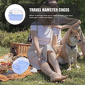 Balacoo Hamster Cage Small Animal Travel Carriers Portable Cages with Water Bottle Transparent Travel Carry Case Outdoor