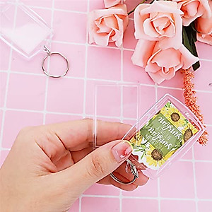 Lusofie 10Pcs Clear Photo Keyring Keychain Acrylic Photo Picture Keychains Double Sided Picture Holder with Split Ring for Family Friend Photo Crafting Gift(2.1inch x 1.57inch)