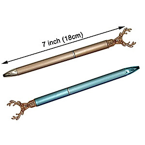 Maydahui 12PCS Deer Head Shape BallPoint Pen Creative Christmas Animal Pens Black GeL Ink Design for Boys Student
