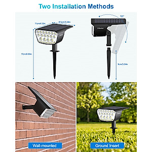 Xibolar Solar Spot Lights Outdoor [6 Pack], 32 LED Solar Landscape Spotlights, IP65 Waterproof Solar Powered Garden Wall Lights, Auto On/Off 2 Modes Lighting for Yard Pathway Porch Patio(Cool White)