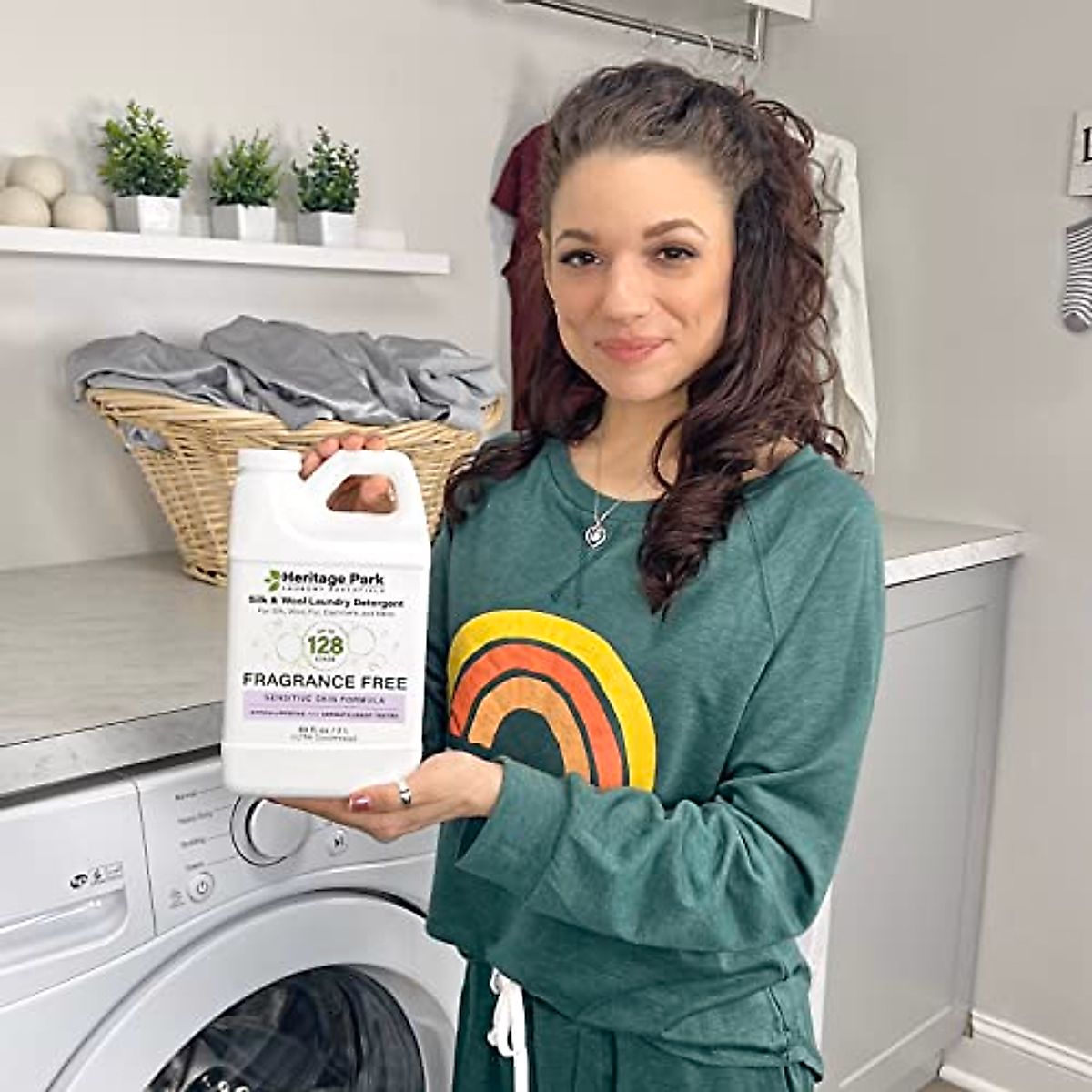 Heritage Park Silk & Wool Fragrance Free, Hypoallergenic, pH-Neutral Laundry Detergent - Dermatologist-tested, Sensitive Skin-Friendly, Enzyme-Free, Concentrated Up to 128 loads (64 fl oz)