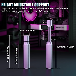 HONKID GPU Support Bracket Graphics Card Sag Brace, Universal VGA Graphics Card Stand Holder with Magnet and Rubber Pad,White