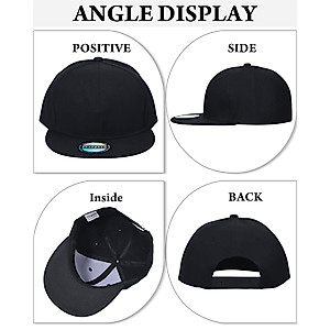 JaGely 15 Pack Snapback Hats for Men Hip Hop Style Hats Solid Baseball Hats Adjustable Snapback Cap Flat Brim Baseball Caps(Mixed Colors)