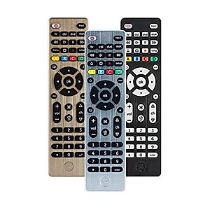 GE Universal Remote Control for Samsung, Vizio, LG, Sony, Sharp, Roku, Apple TV, TCL, Panasonic, Smart TVs, Streaming Players, Blu-ray, DVD, 4-Device, Silver, 33709