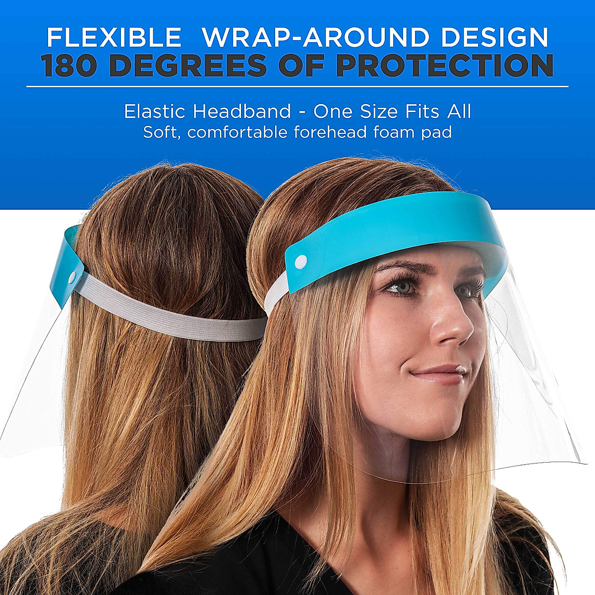 TCP Global Salon World Safety Face Shields Ultra Clear Protective Full Face Shields