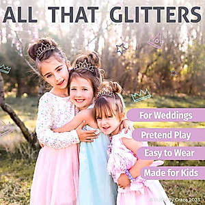 Butterfly Craze Princess Crown Comb Mini Tiara for Kids - Ideal for Wedding Entourage like Flower Girls, Add a Touch of Royalty to Your Child's Birthday Party, Perfect for Dress Up, Pretend Play