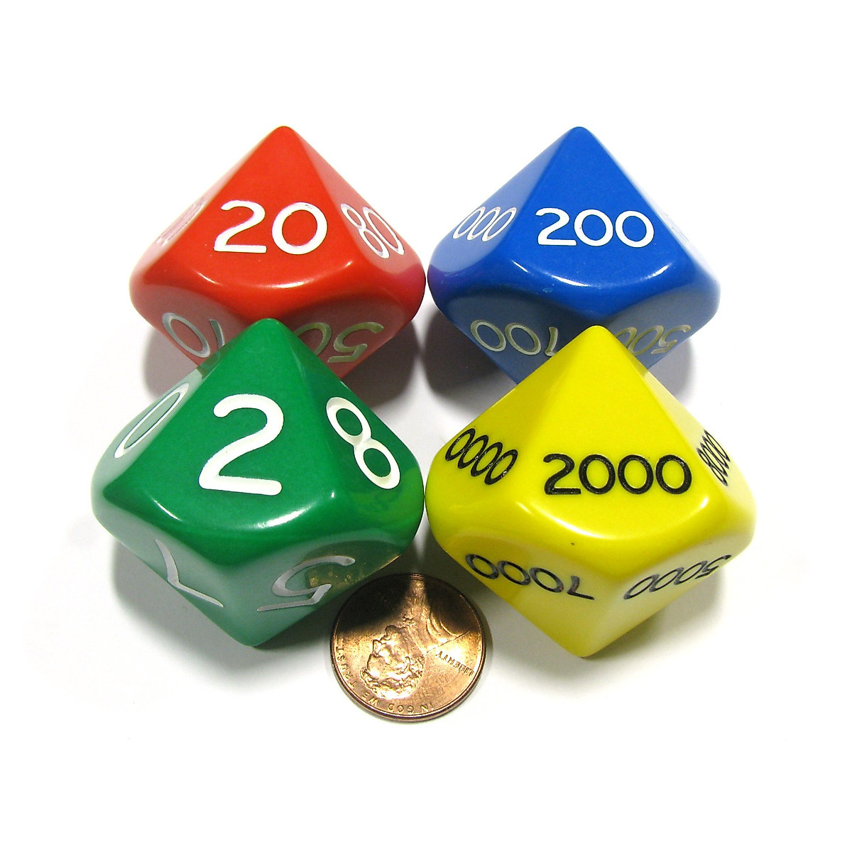 Koplow Games Place Value Dice 29mm (1 1/8in) 10 Sided Dice Set of 4